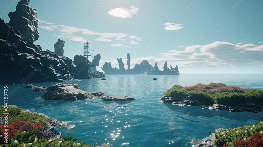 Ocean Planet Landscape, Science Fiction Scifi Fantasy Wallpaper, Video ...