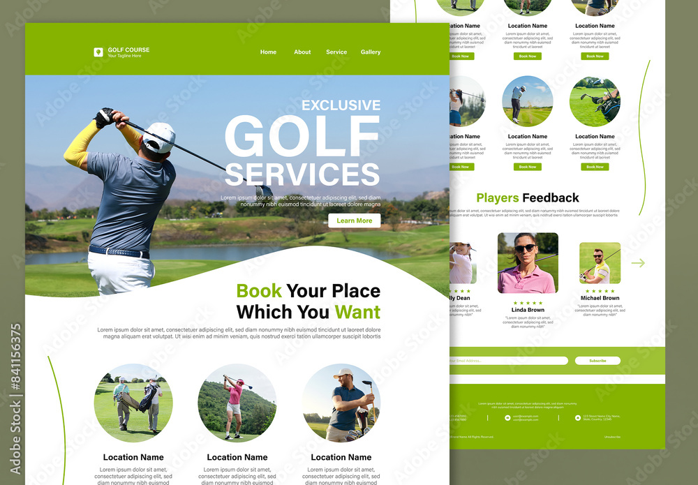 Golf Service Email Newsletter Template Stock Template | Adobe Stock
