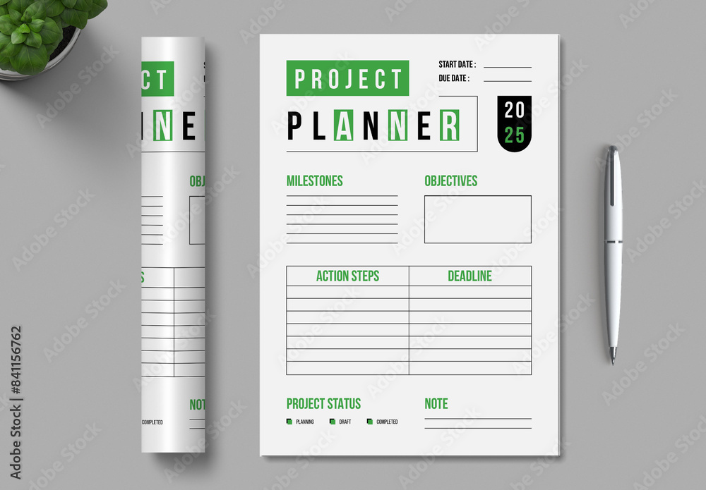 Project Planner Template Stock Template | Adobe Stock