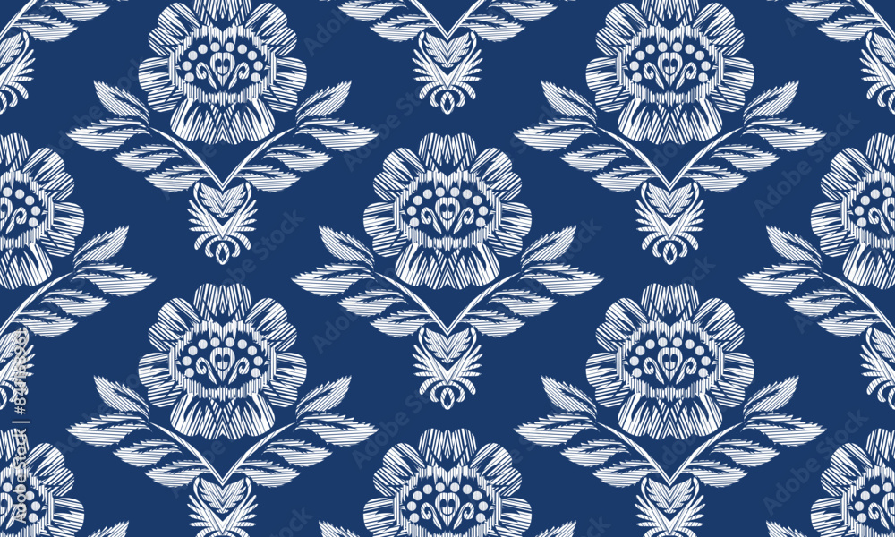 Hand draw Digital seamless pattern block print batik vector geometric ...