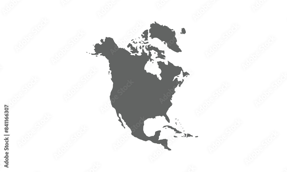 North america isolated on white background. for website layouts ...