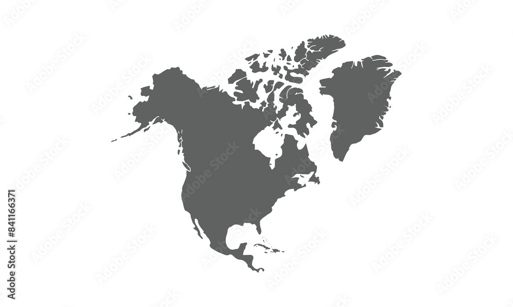 North america isolated on white background. for website layouts ...
