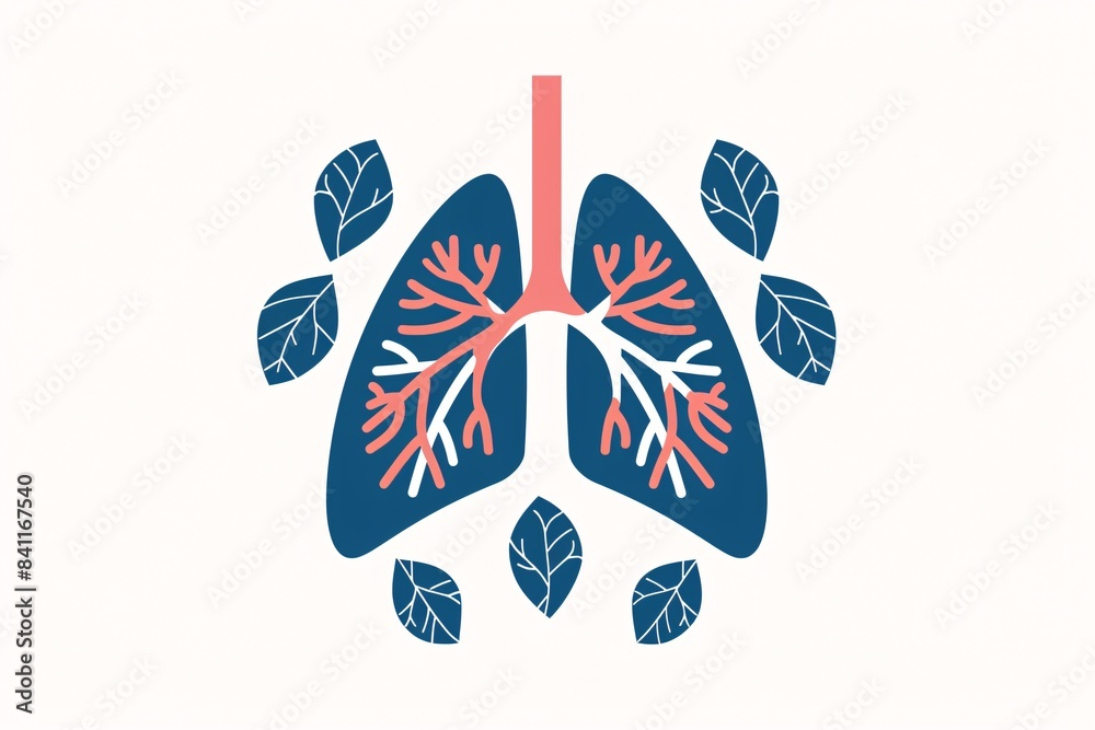 illustration of a respiratory system symbol isolated on a white ...