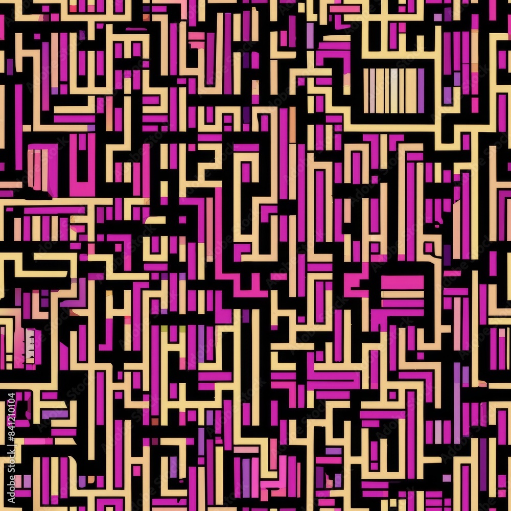 Seamless pattern of glitched-out barcode and QR code patterns, adding a ... Seamless pattern of glitched-out barcode and QR code patterns, adding a ...