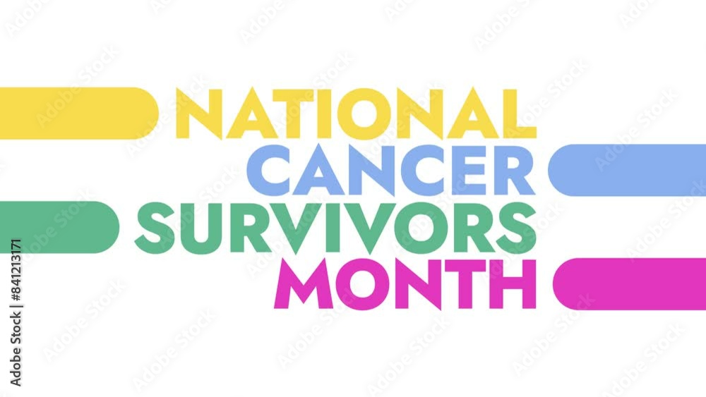 National Cancer Survivors Month colorful motion graphics seamlessly ...