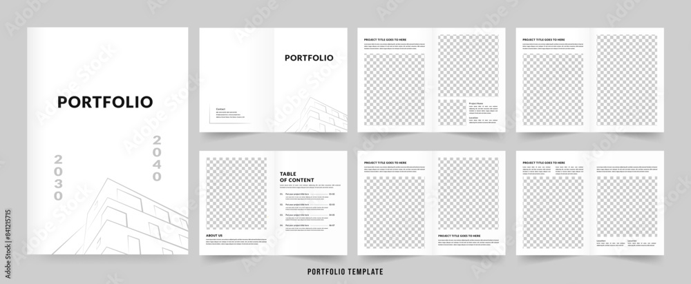 Architecture profile brochure template and interior portfolio layout ...