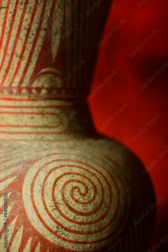 Close up of the painted pottery of Ban Chiang that date back to ...