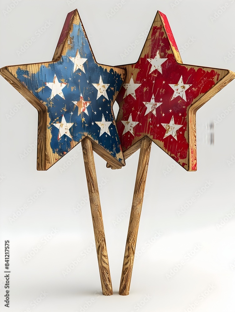 Patriotic Yard Signs and Banners Celebrating Independence Day in 3D ...