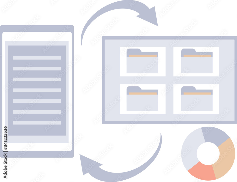 Document file data converting into folders. Stock Vector | Adobe Stock