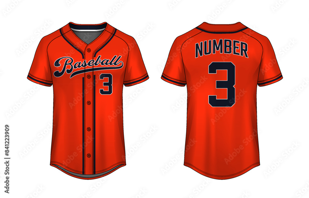 Baseball t-shirt design template, Sport jersey mockup. uniform front ...