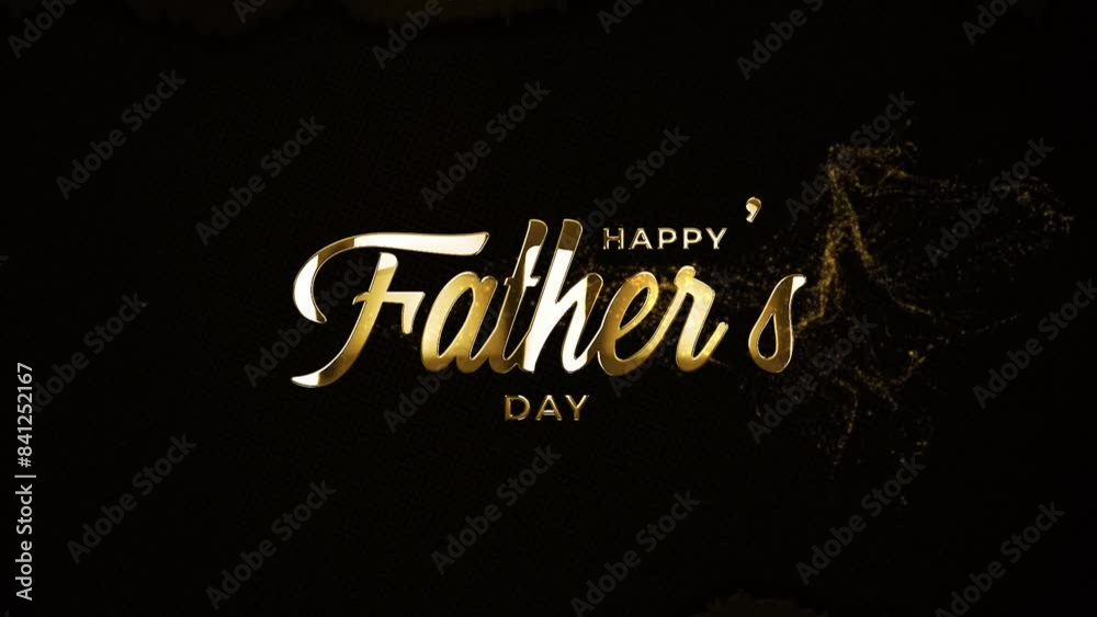 Golden Happy Fathers Day Text Animation, Celebrate Fathers Day, Happy ...