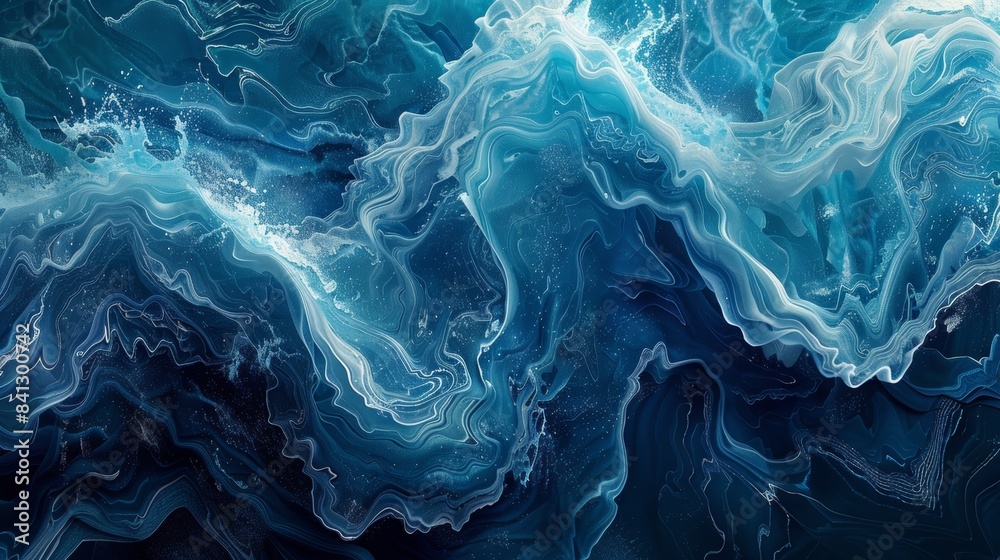 an artwork inspired by the flow of water, with lines tracing the ...