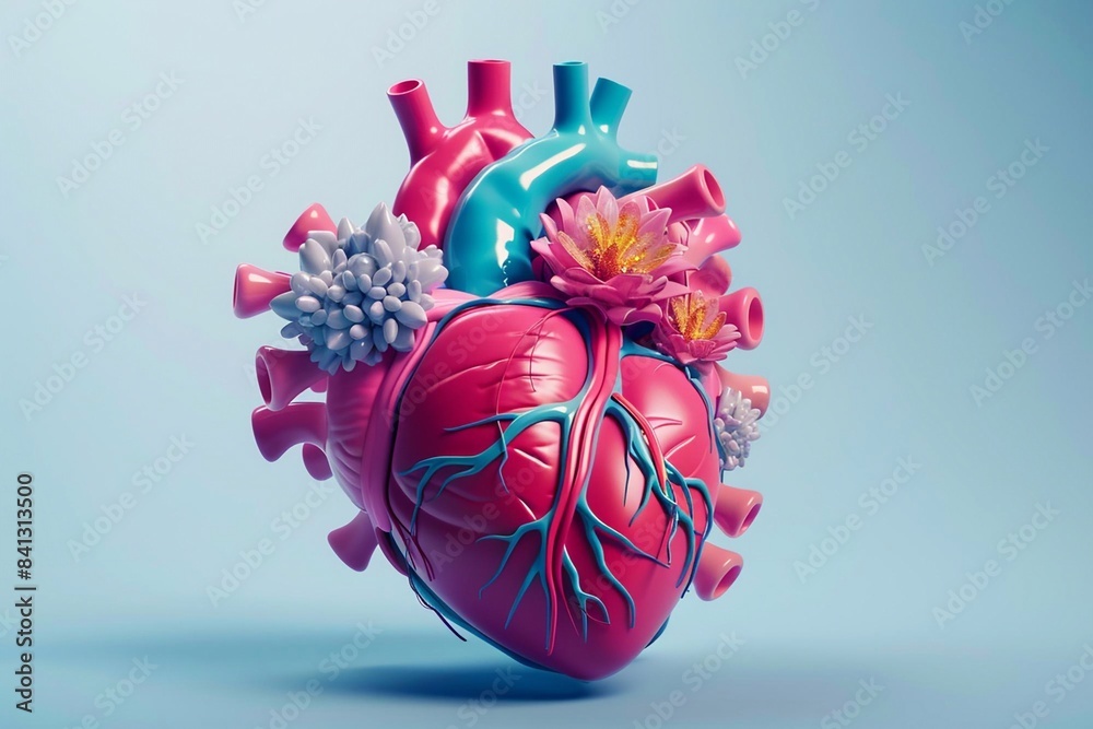 Vibrant 3D animated heart with medical symbols for World Organ Donation ...