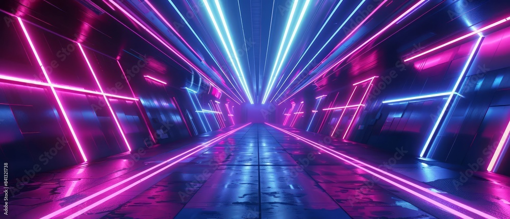 Neon lights forming a dynamic and visually striking backdrop with ...