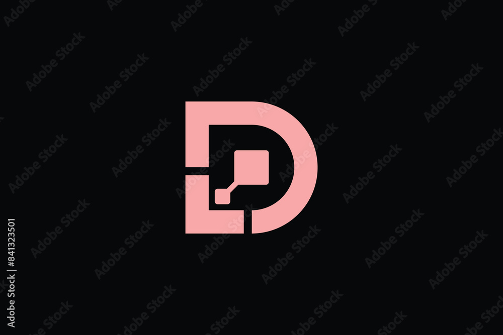 letter d with tech logo, abstract letter d logo, d tech logo, technolgy ...