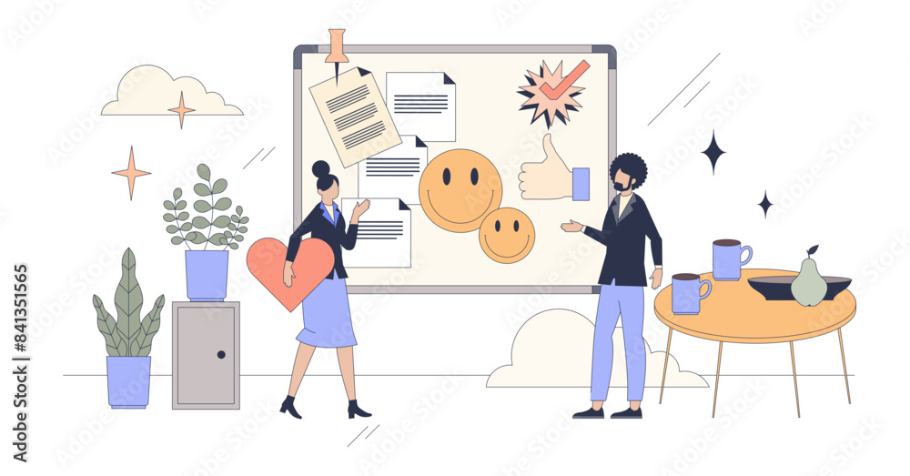 Employee engagement and work satisfaction tiny peron neubrutalism ...