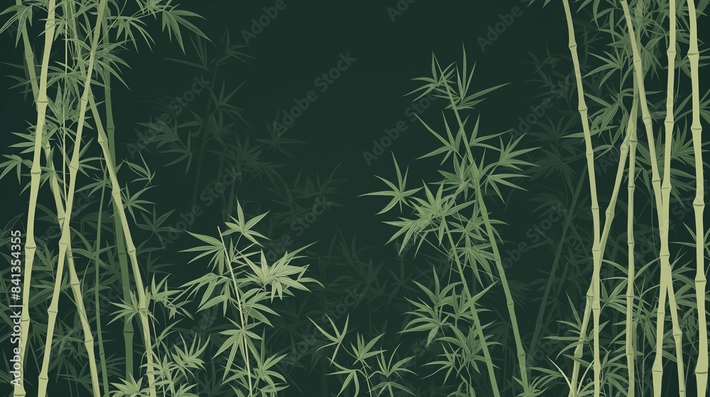 A simple yet detailed vector illustration of a bamboo forest from above ...