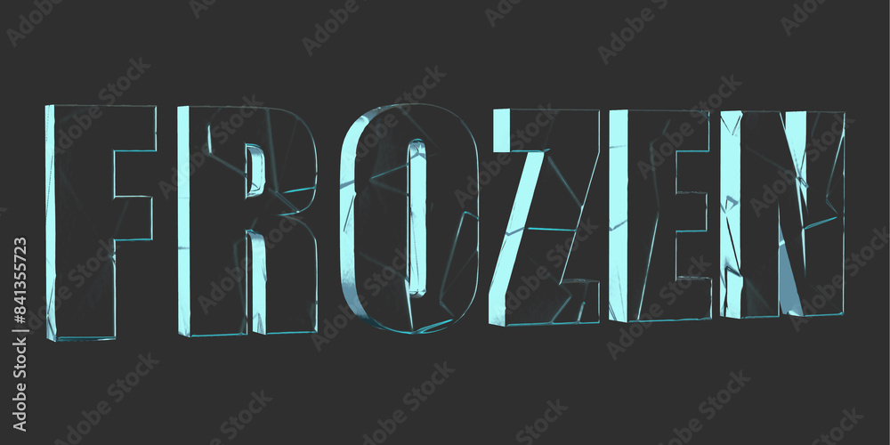 the word frozen written in 3d with the texture of ice Stock ...