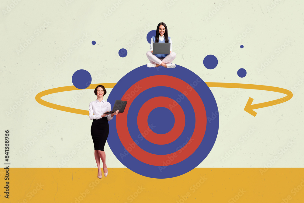 Trend artwork sketch composite photo collage of target goal achieve aim ...