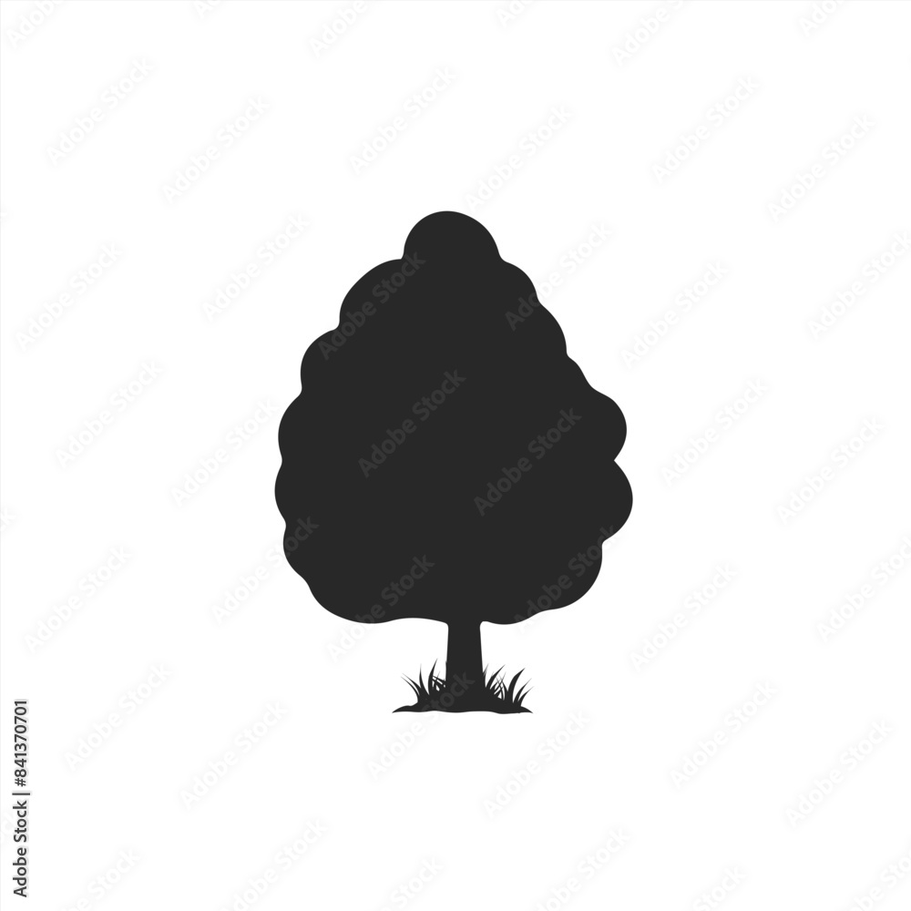 Black tree vector single icon illustration on white background ...
