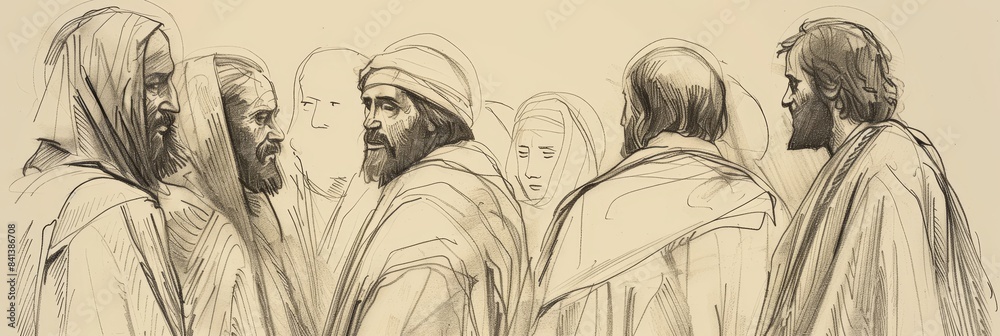 Biblical Illustration of Jesus' Encounter with the Pharisees ...