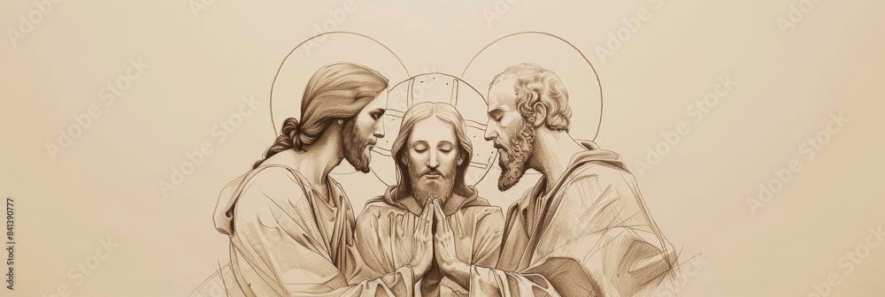 Biblical Illustration of the Trinity, Emphasizing the Unity of Jesus ...