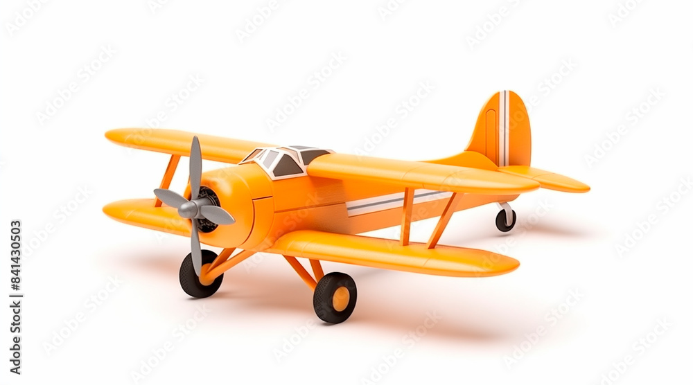toy wooden 3d isolated airplane illustration render background white ...