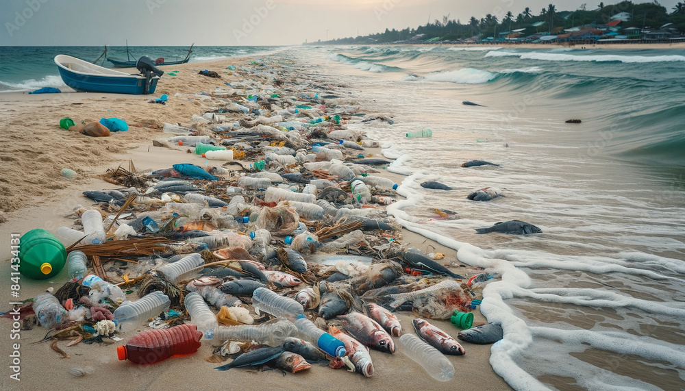 Marine pollution, The shore bears the scars of excessive consumption ...