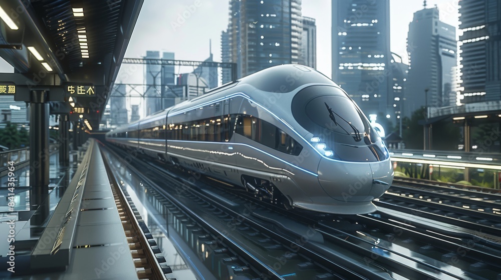 High-speed train network interface, visualizing the seamless ...