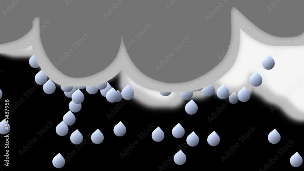 Rain Animation, Black Background, Realistic 3d Rain Animation In Alpha ...