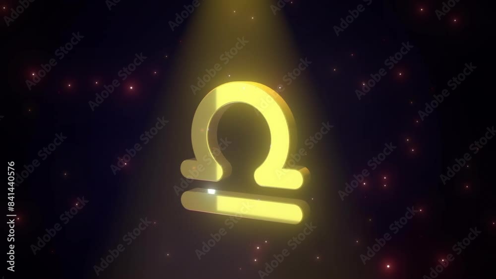 Animated libra sign 3d icon. Symbol of libra symbol animation rotating ...