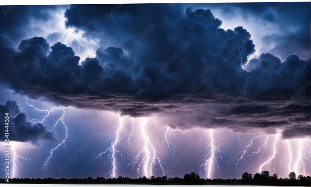 Black storm clouds with lightnings and smoke isolated on white ...