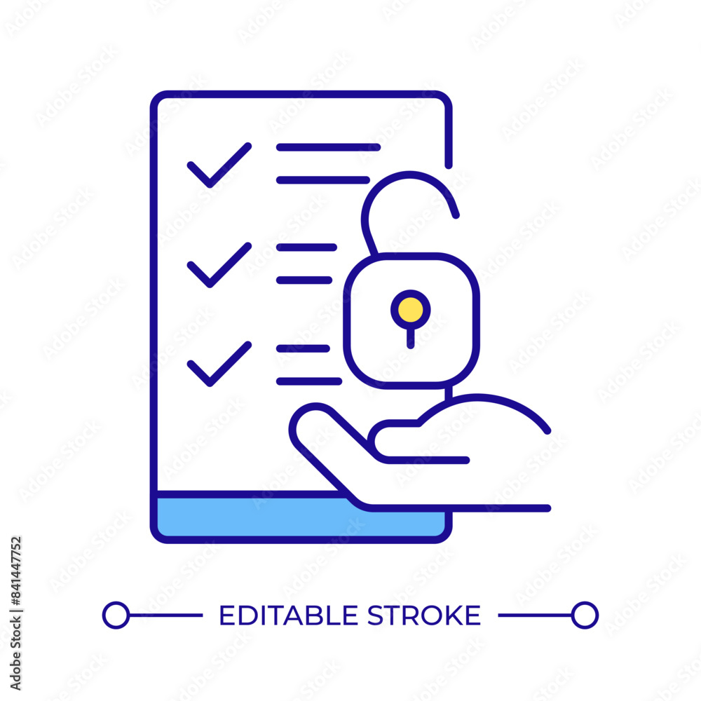 License compliance RGB color icon. Terms and conditions. Task list ...