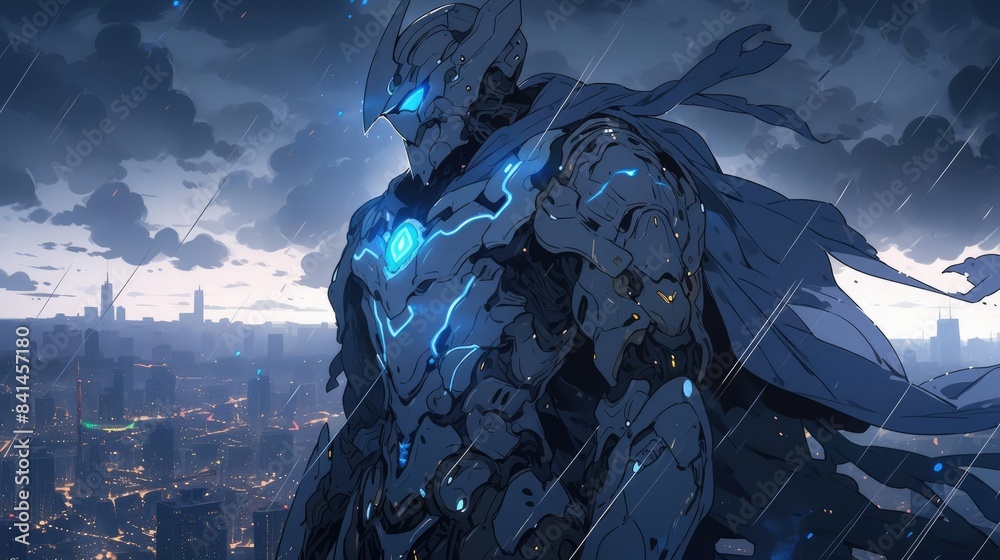 Cyberpunk Knight Wallpaper, Futuristic Warrior Art, Cyberpunk City ...