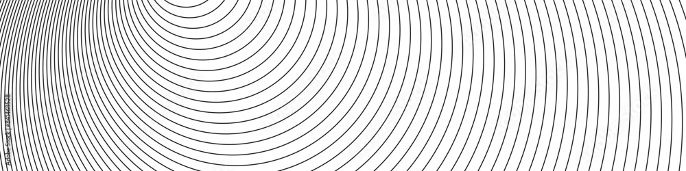 Circular stripe backgrounds. Abstract radial patterns with black lines ...