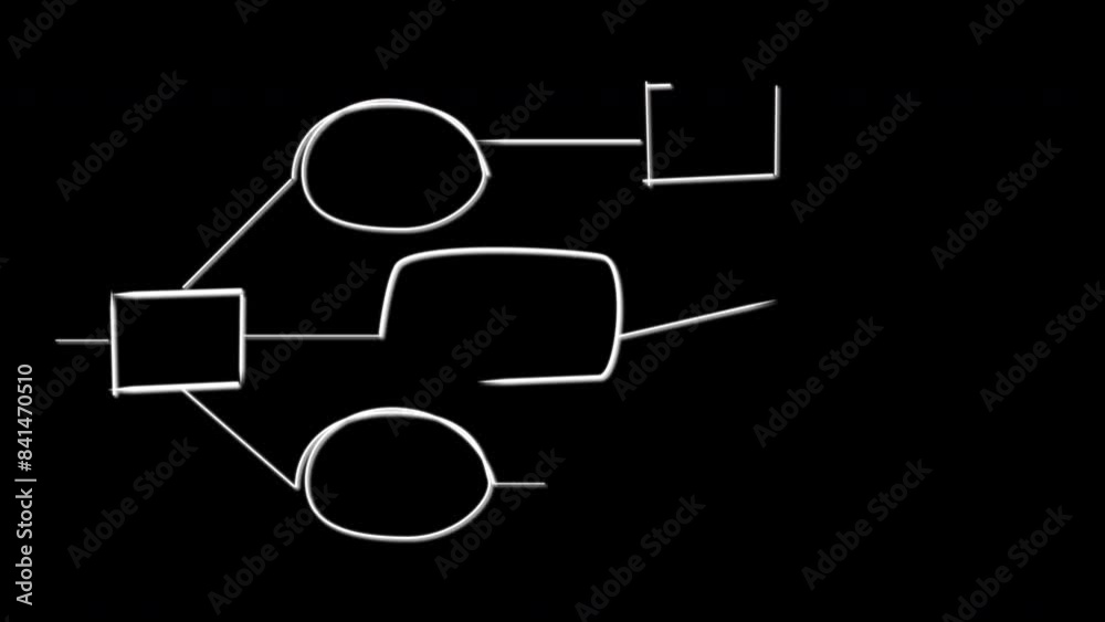 Block diagram, analysis scheme, flow chart self drawing animation ...