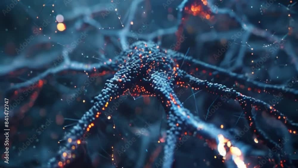 AI, Machine learning visualization as human brain neurons digital ...