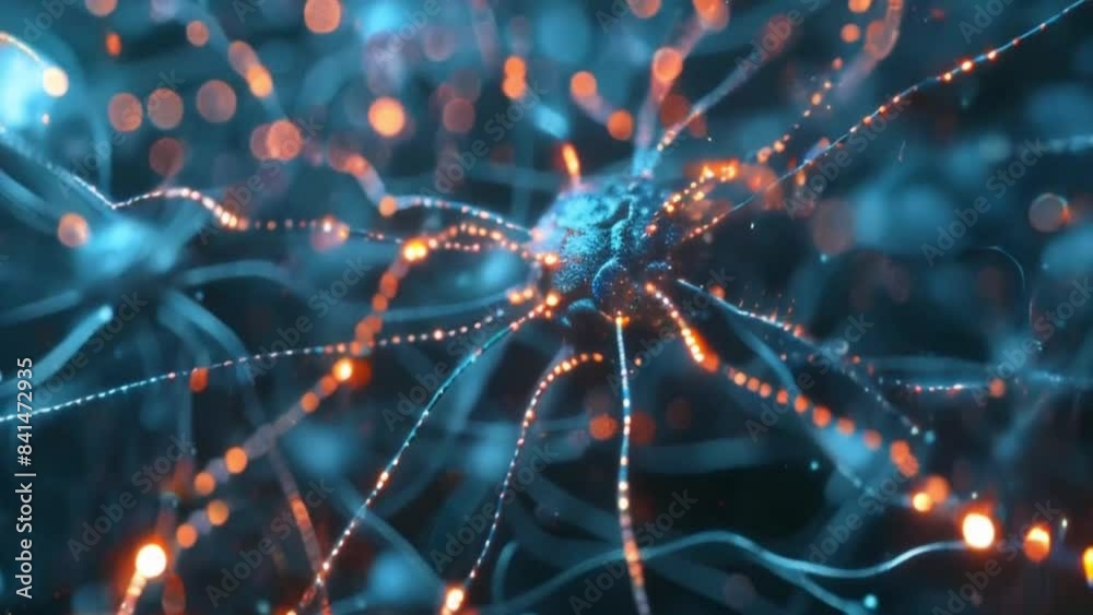Human brain neurons AI, Machine learning visualization as digital ...