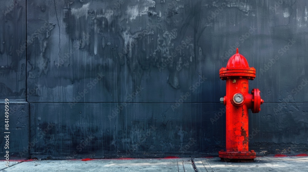 Standing Guard: A City Sidewalk's Red Fire Hydrant Sentinel Stock Photo ...