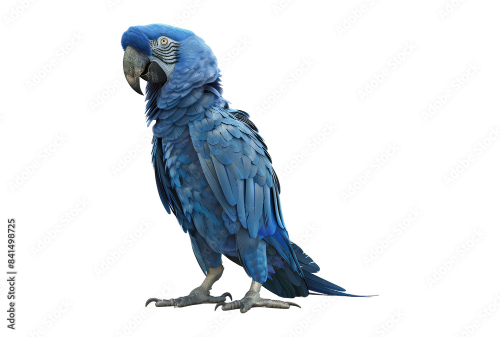 Extinct animal species. Spixs macaw isolated on transparent background ...