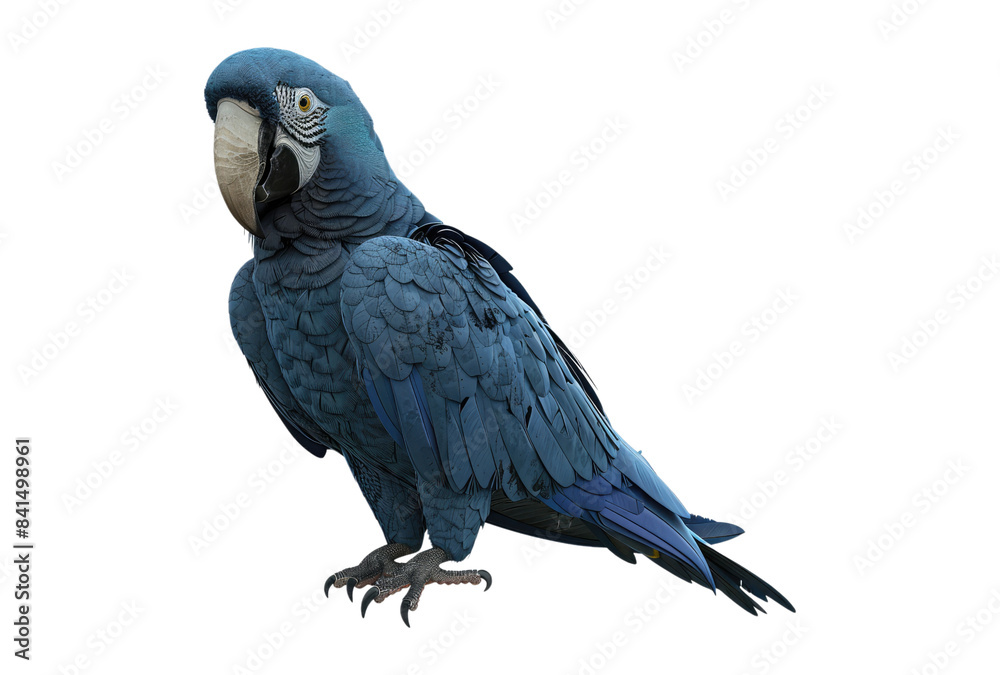 Extinct animal species. Spixs macaw isolated on transparent background ...