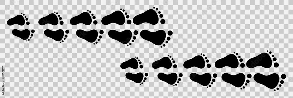 Human step footprints vector isolated set on white background. Children ...