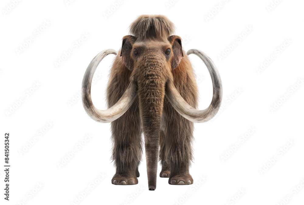Extinct animal species. woolly mammoth full body isolated on ...