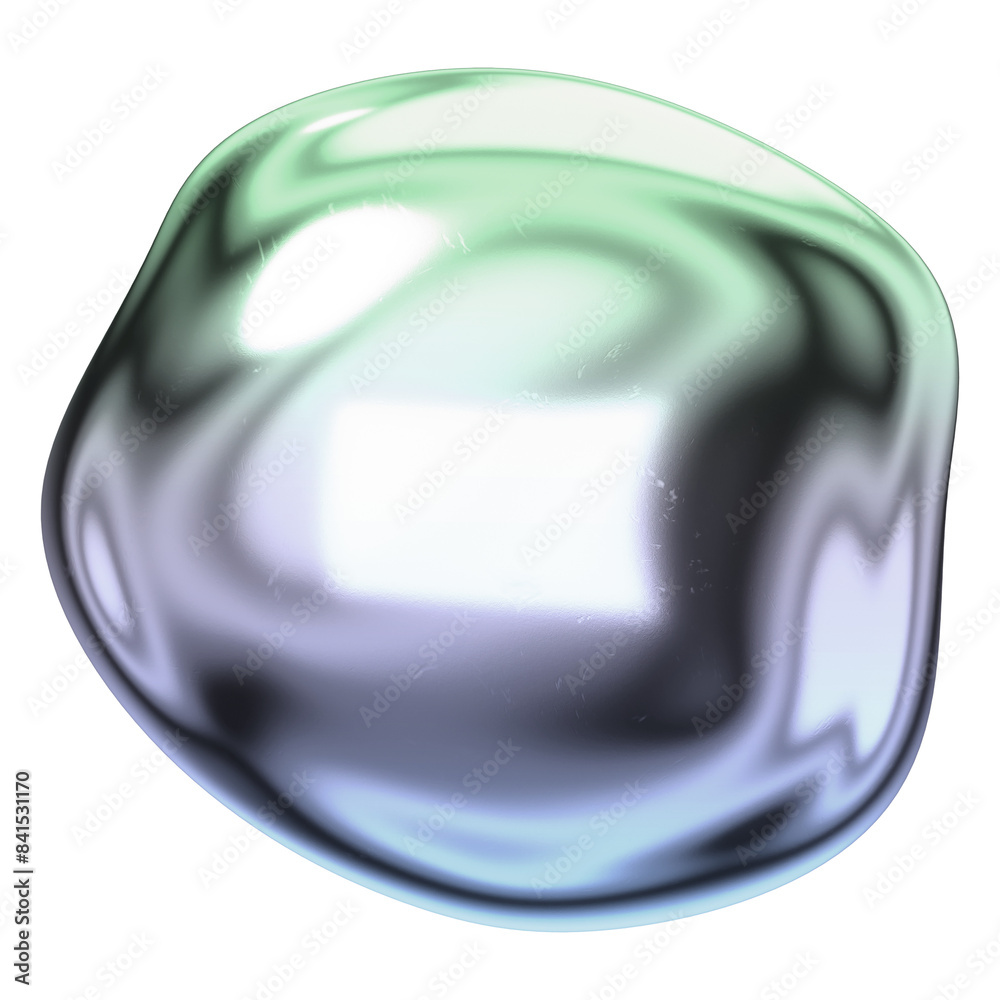 Full stop sign png holographic fluid chrome symbol, transparent ...