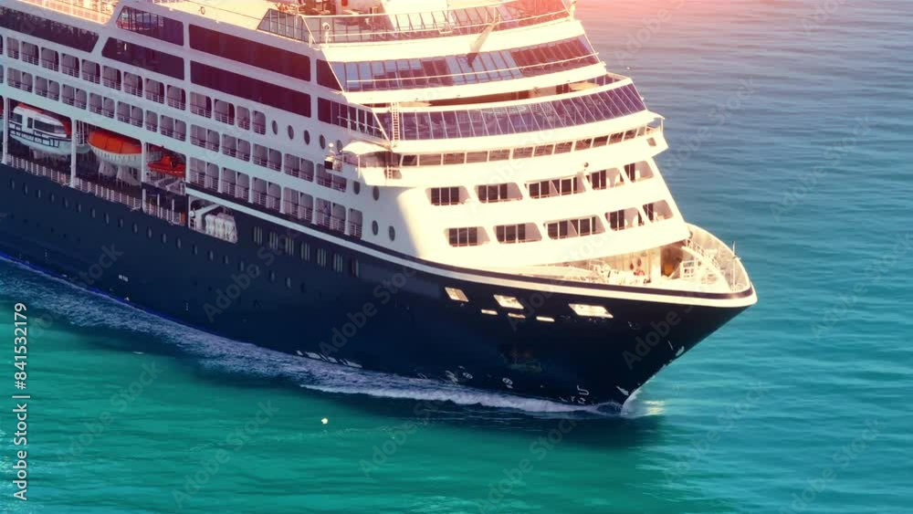 Cruise ship sailing across The Mediterranean sea - Aerial footage ...