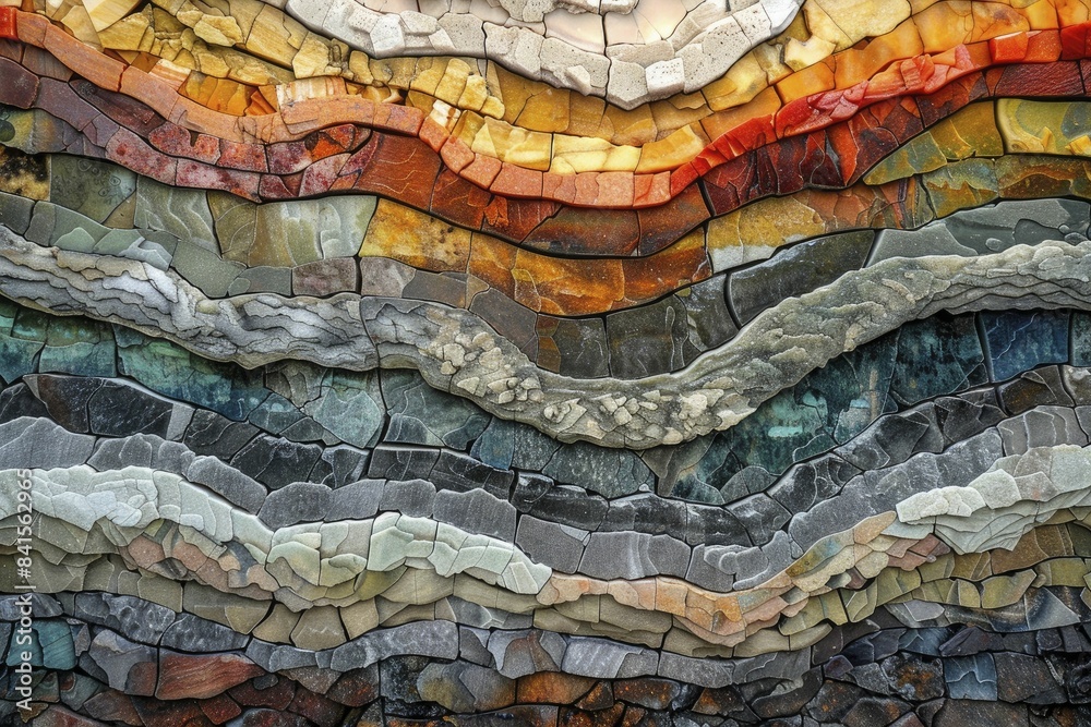 Exploring the vivid colors and textures of the mosaic of ancient earth ...