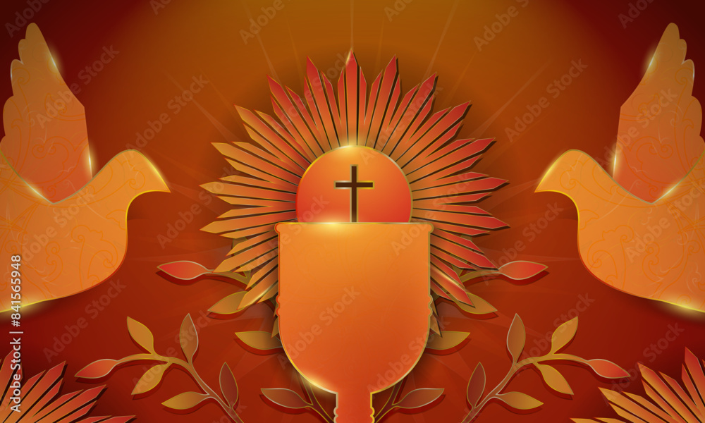 Beautiful Gold Holy Communion Artwork Banner. Sacrament of the ...