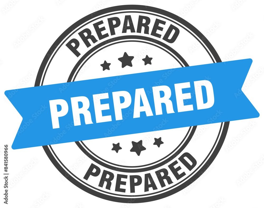 prepared stamp. prepared label on transparent background. round sign ...