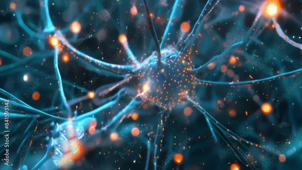 AI, Machine learning visualization as human brain neurons digital ...