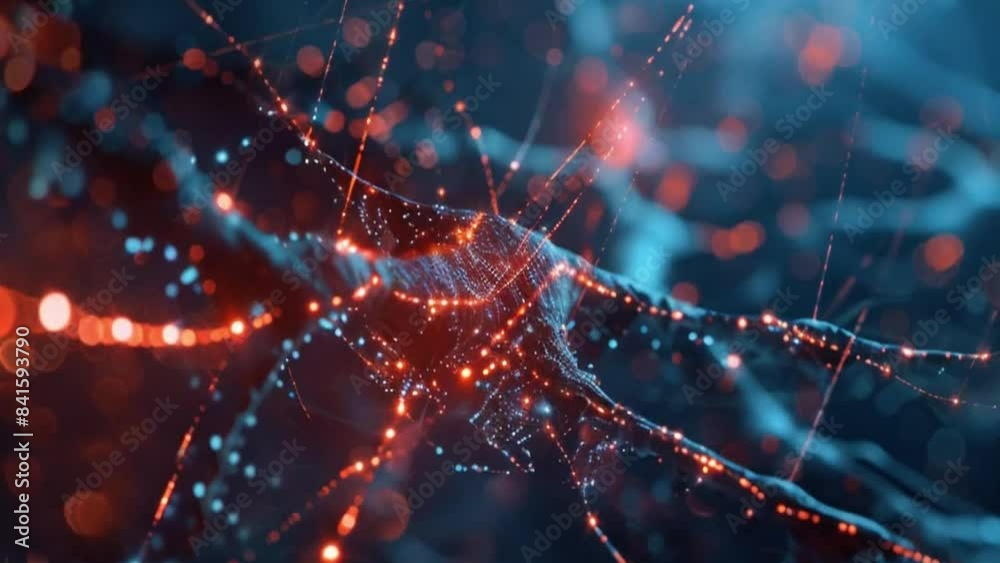 AI, Machine learning visualization as human brain neurons digital ...